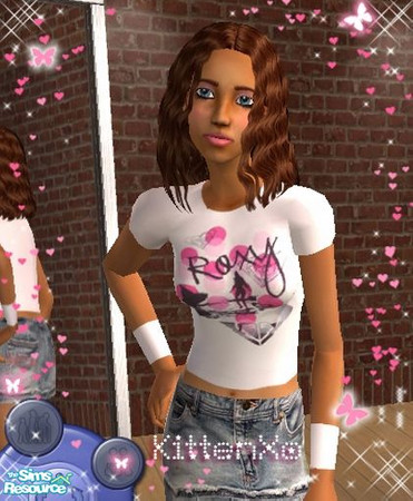 The Sims Resource - Pink and White Roxy Top with sweat bands