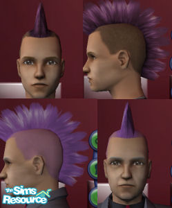 The Sims Resource - Purple Mohawk