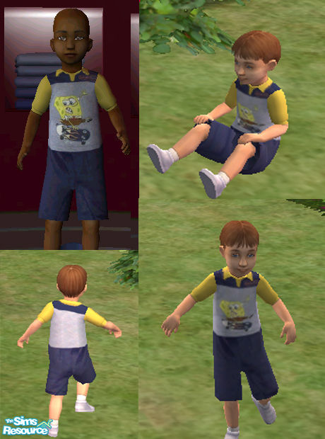 The Sims Resource - SpongeBob Skateboard Outfit