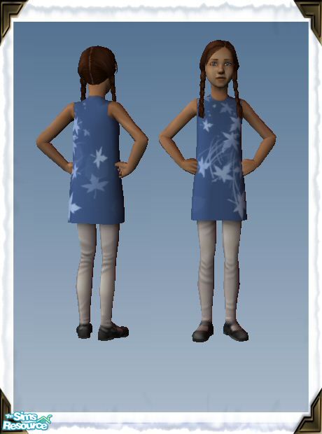 The Sims Resource - Blue Leaf Dress