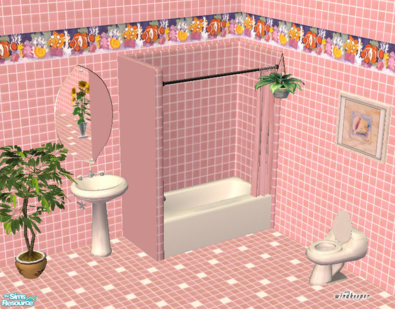 The Sims Resource | Coral reef pink bathtub stall