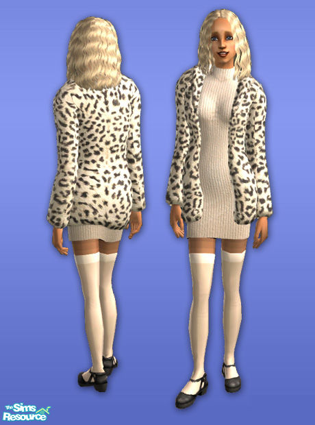 The Sims Resource | Snow leopard fur jacket