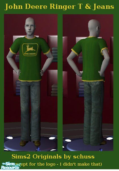 The Sims Resource - John Deere Ringer T & Jeans