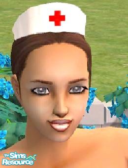The Sims Resource | Naughty Nurse Hat Brown Hair