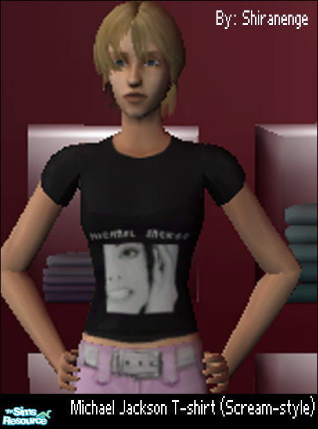 The Sims Resource - Michael Jackson T-shirt (Scream style)