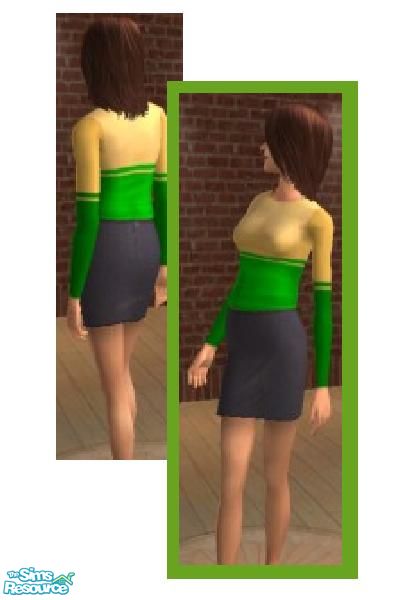 The Sims Resource - two coloured shirt