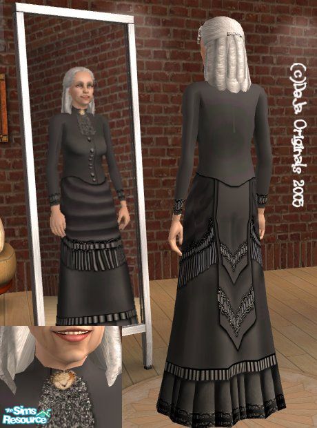 The Sims Resource | Victorian Mourning Dress - Elder