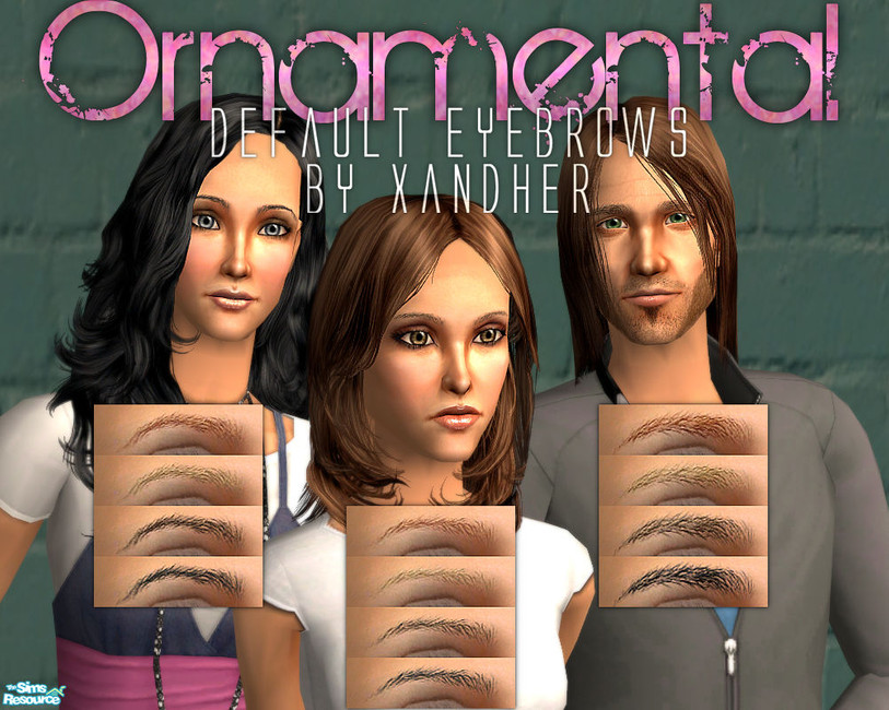 The Sims Resource - Ornamental Default Eyebrows