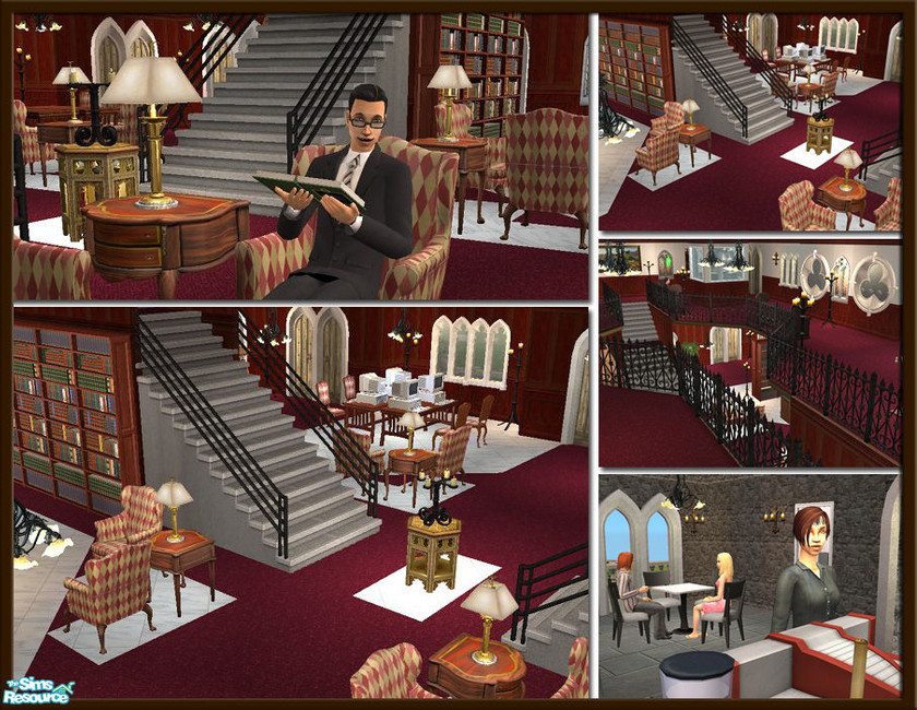 The Sims Resource - Nostre Sim - Library, Museum, Coffee Shop