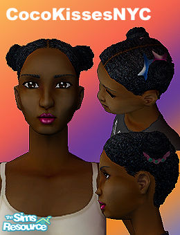 The Sims Resource | Afro puffs n braids
