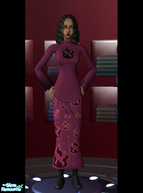 The Sims Resource - Flame Symbol Dress