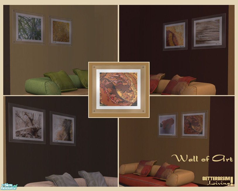 The Sims Resource - Wall of Art Set, Modern Art meets Walltr