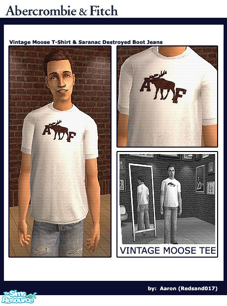 The Sims Resource | A&F - Vintage Moose Tee and Jeans