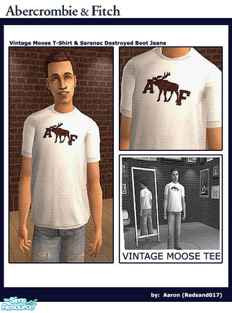 The Sims Resource | A&F - Vintage Moose Tee and Jeans