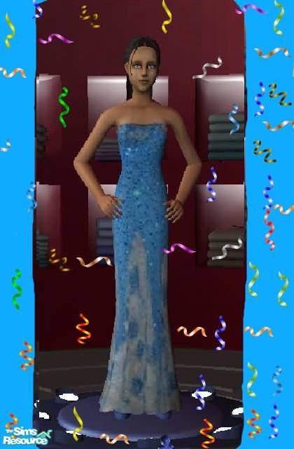 The Sims Resource | blue prom dress