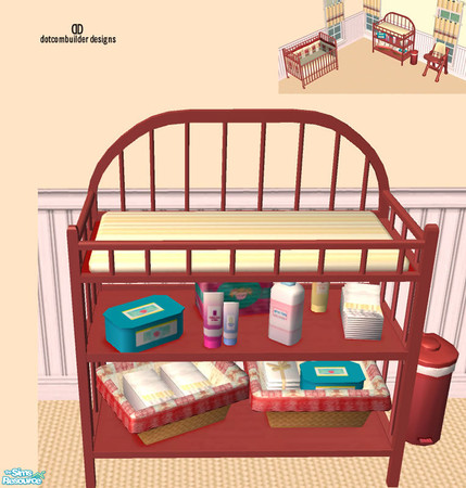 The Sims Resource - Changing Table- Vintage Quilted Floral a