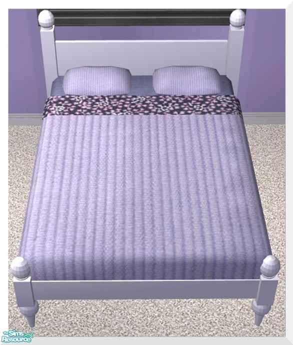 The Sims Resource | Michelle Bedroom Deco Recolor-Purple Floral- Bedding
