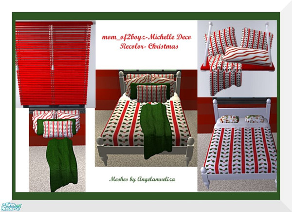 The Sims Resource - Michelle Bedroom Deco Recolor- Christmas Holly