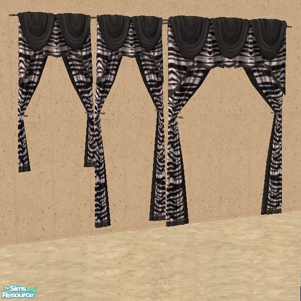 The Sims Resource | Zebra curtains