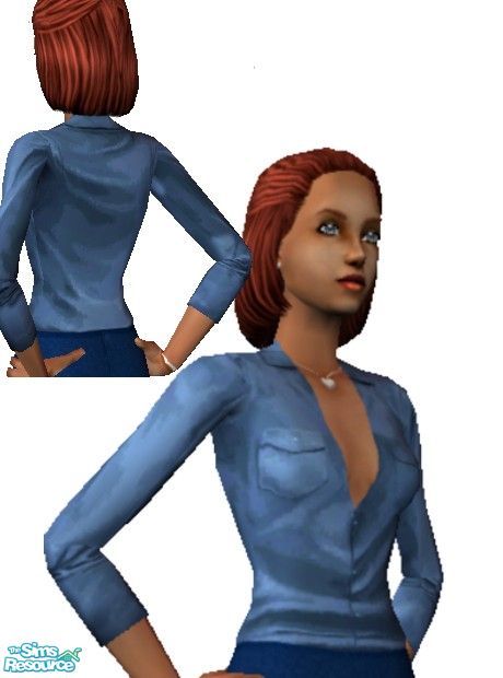 The Sims Resource | Blue Sexy Shirt