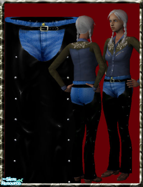 The Sims Resource | Black Leather Chaps