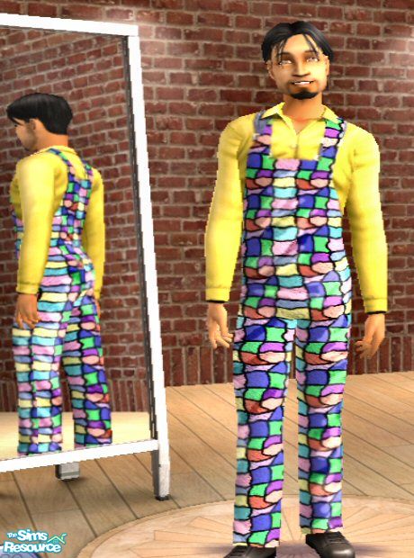 The Sims Resource - Colorful Overalls