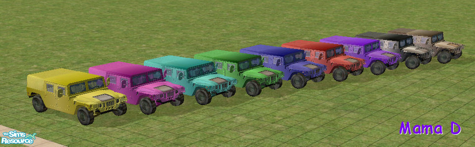 The Sims Resource - Mama D\'s Jeep Recolor Set 1