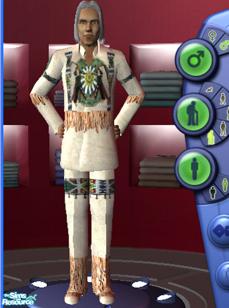 The Sims Resource - Elder Native American Male Formal