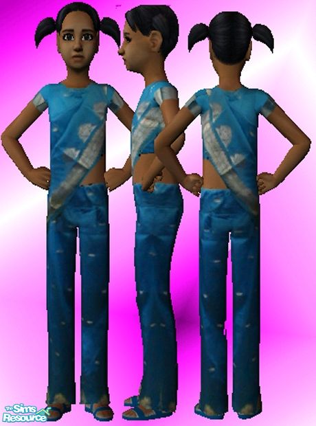 The Sims Resource | Beautiful India: Child Indian Sari