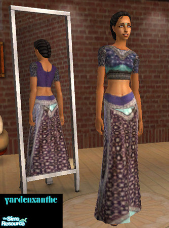 The Sims Resource | India clothing: Lehenga-Choli Purple