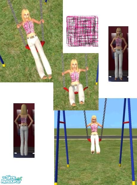 The Sims Resource - Pink And Black Top
