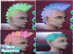 The Sims Resource | Striped Mohawks