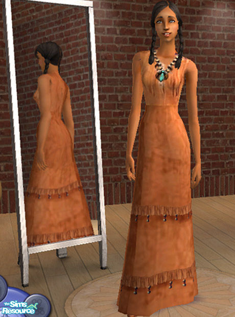 The Sims Resource | Native American Buckskin Dress