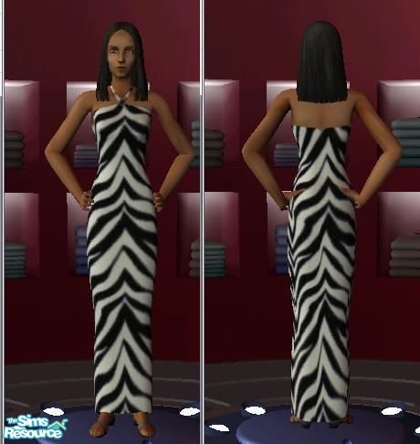 The Sims Resource - Zebra Dress