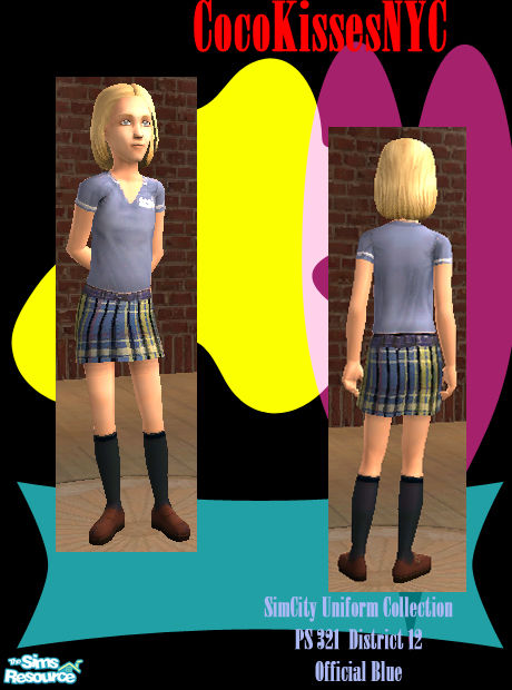 The Sims Resource | Girls SimCity Public School Skirt