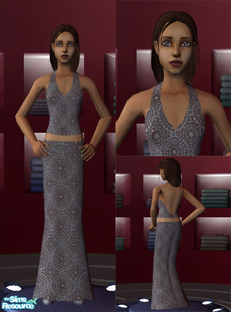 The Sims Resource | Silver Glitter Formal
