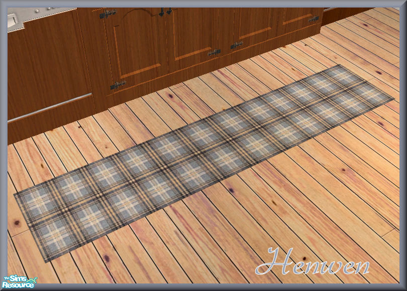 The Sims Resource | Rug Runner Country Walnut Plaid