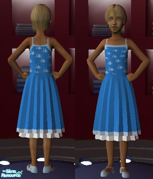 The Sims Resource - Blue leaf Dress