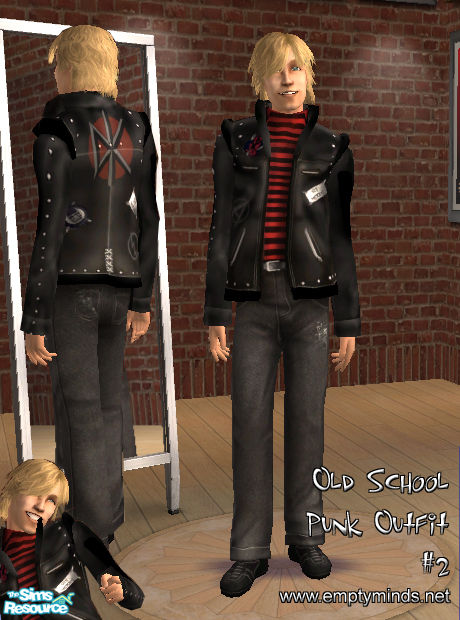 The Sims Resource | Old School Punk Outfit #2