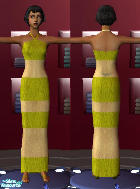 The Sims Resource | yellow evening dress