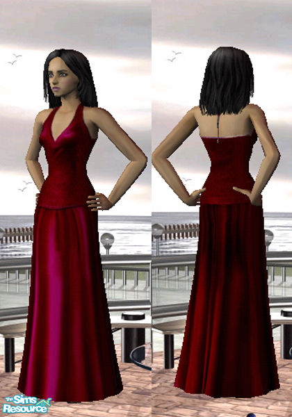The Sims Resource - Stunning Red Velvet Ball Gown