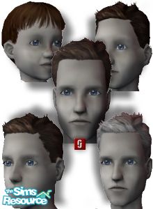 The Sims Resource | J&J Ash Brown Male Hair