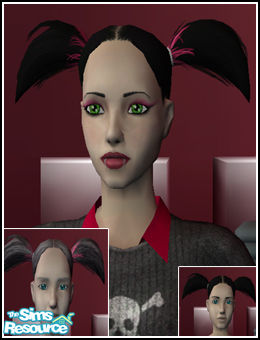 The Sims Resource - Pink ponytail
