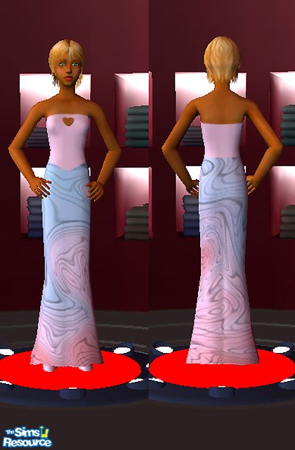 The Sims Resource | heart cutout prom dress