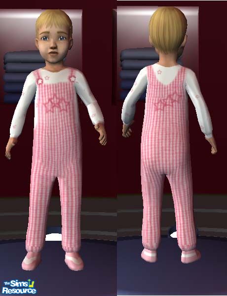 The Sims Resource | Toddler's Pink Overalls