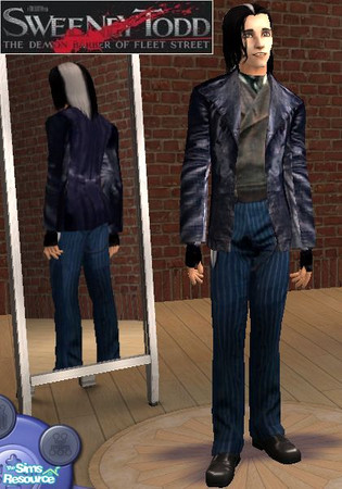 The Sims Resource | Sweeney Todd (with leather coat)