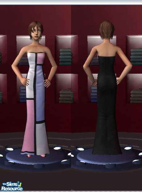 The Sims Resource - Multi-Colored Prom Dress