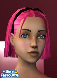The Sims Resource | Hot Pink Hair w/ Band