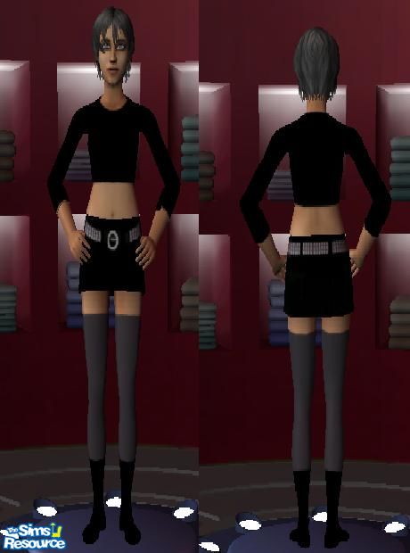The Sims Resource | Studded Belt Skirt