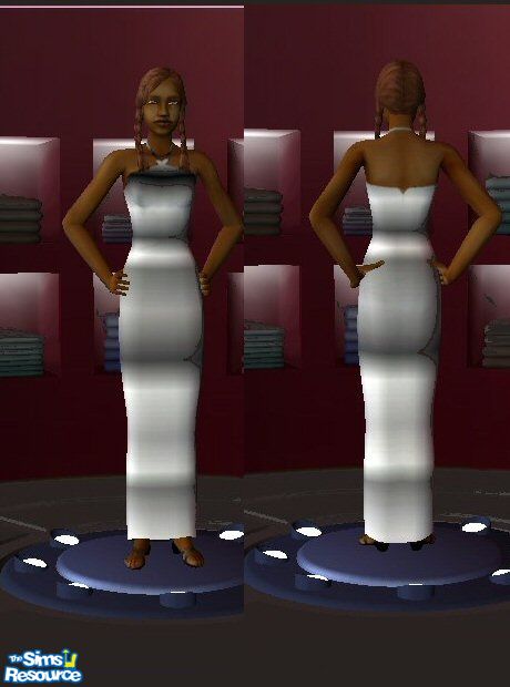 The Sims Resource | Metalic Silver Dress